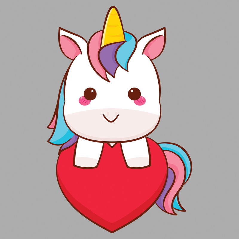 قیمت و خرید استیکر پارچه و لباس مدل dtf طرح یونیکورن کد H15.560 مجموعه 4 عددی