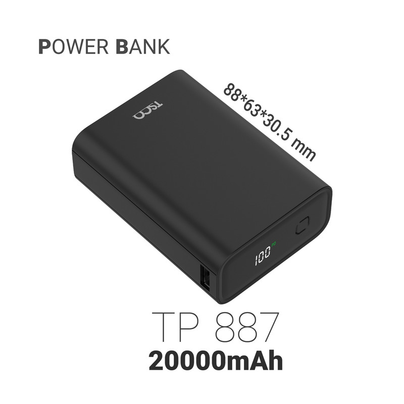 قیمت و خرید پاوربانک تسکو مدل TP 887 ظرفیت 20000 میلی آمپر ساعت