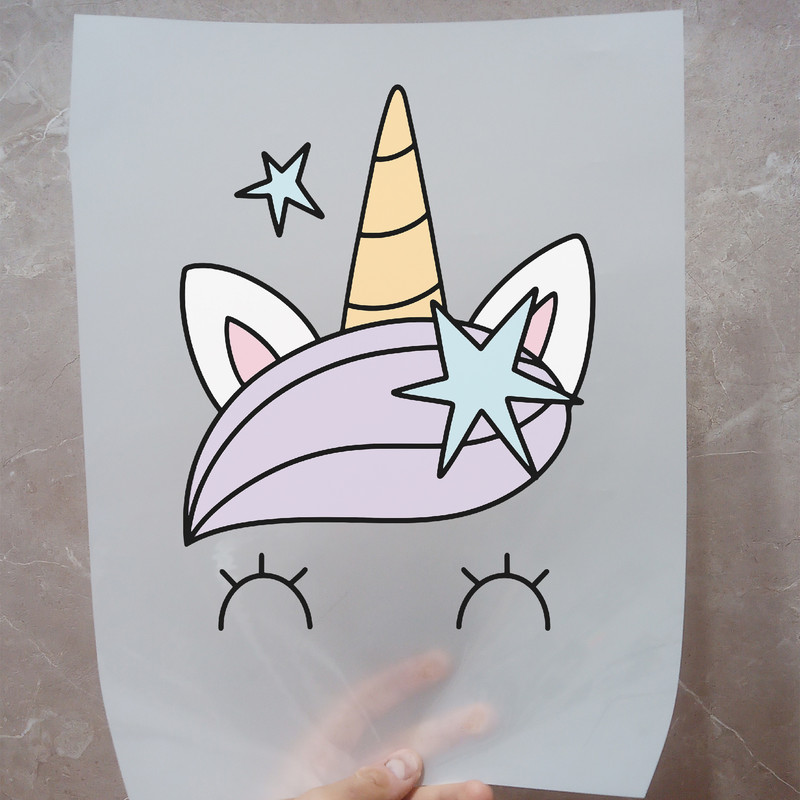 قیمت و خرید استیکر پارچه و لباس مدل dtf طرح یونیکورن کد H20.44 مجموعه 6 عددی