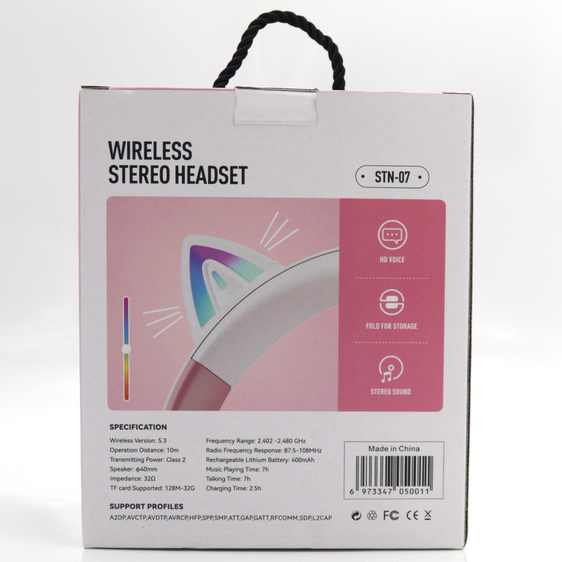 قیمت و خرید هدست بلوتوثی مدل فانتزی گربه ای کد YPSOR-STN07