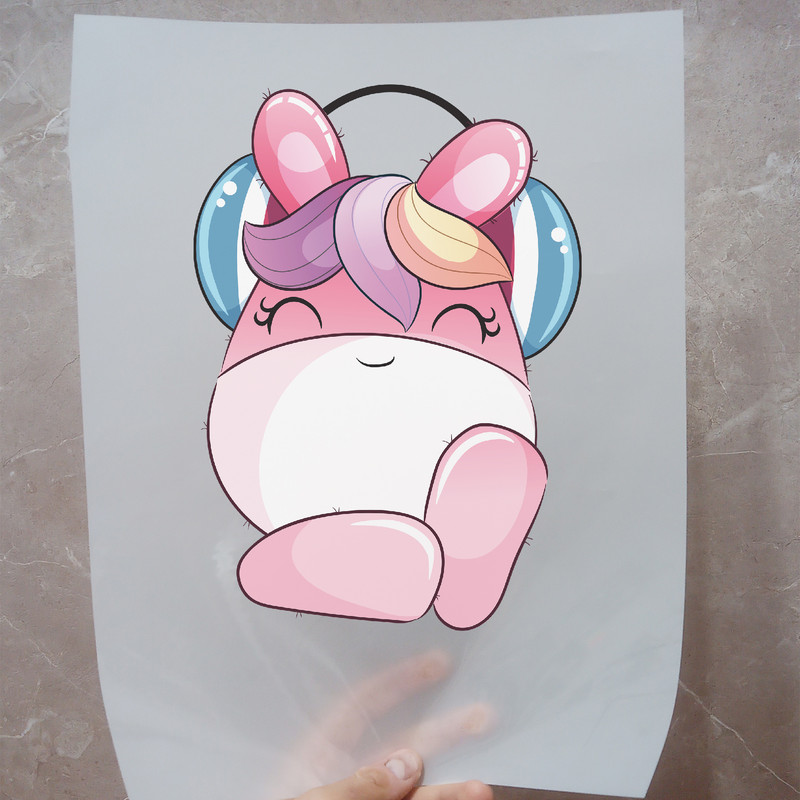 قیمت و خرید استیکر پارچه و لباس مدل dtf طرح یونیکورن کد H15.358 مجموعه 4 عددی