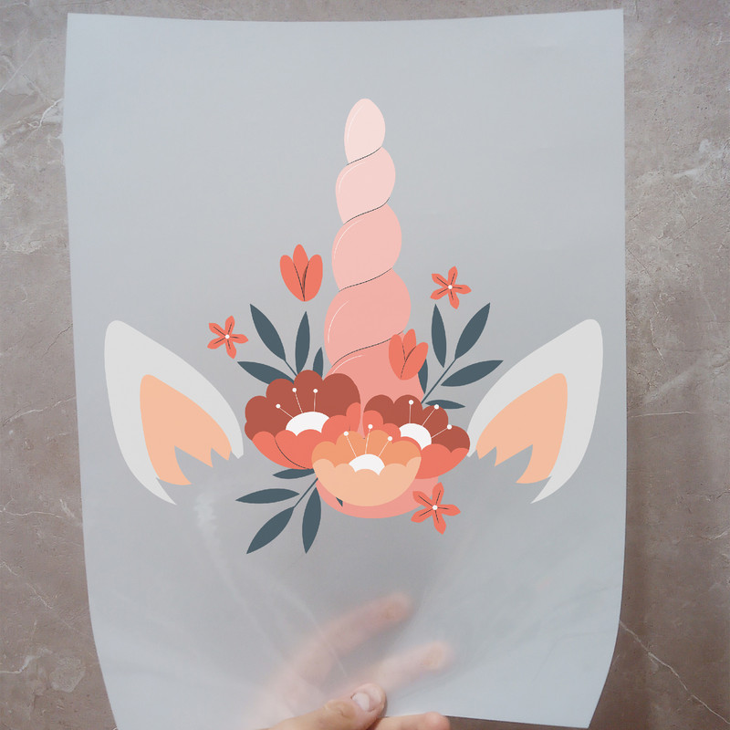 قیمت و خرید استیکر پارچه و لباس مدل dtf طرح یونیکورن کد H15.108 مجموعه 4 عددی