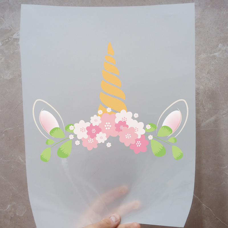 قیمت و خرید استیکر پارچه و لباس مدل dtf طرح یونیکورن کد H15.101 مجموعه 4 عددی