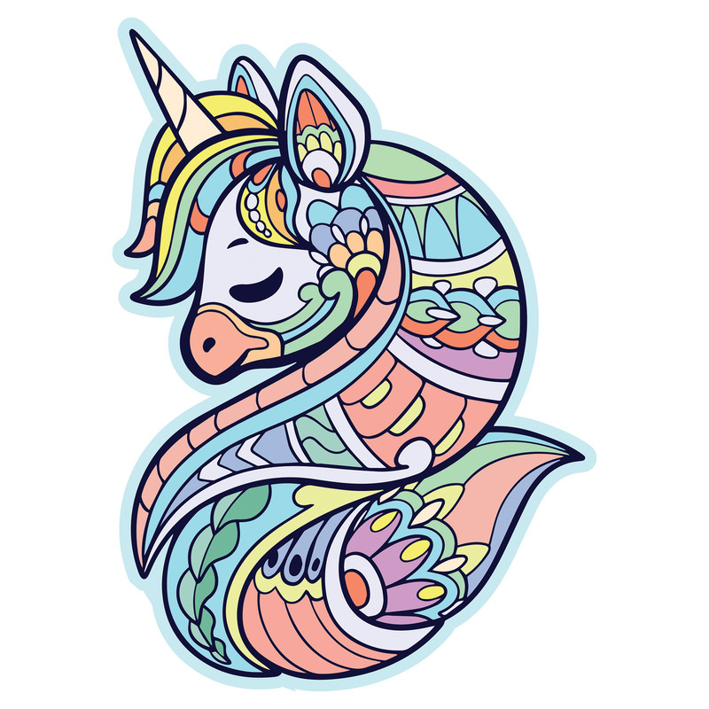 قیمت و خرید استیکر پارچه و لباس مدل dtf طرح یونیکورن کد H20.183 مجموعه 6 عددی