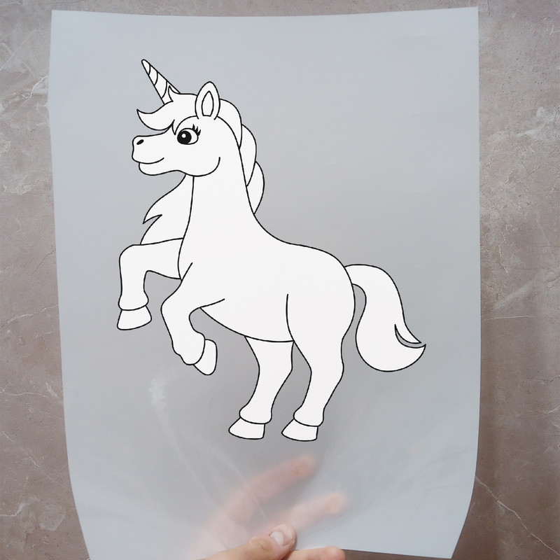 قیمت و خرید استیکر پارچه و لباس مدل dtf طرح یونیکورن کد H15.1066 مجموعه 4 عددی