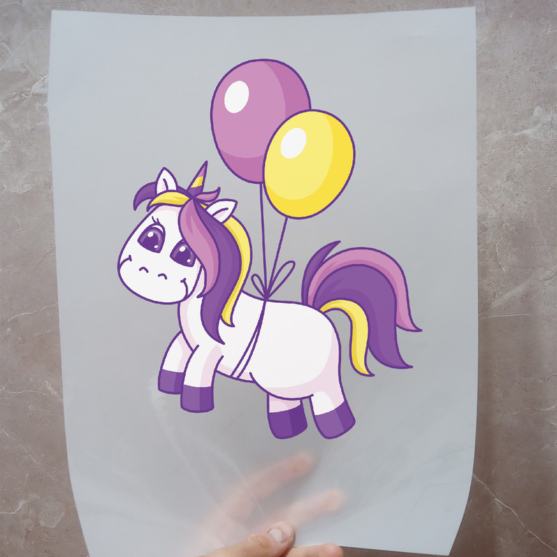 قیمت و خرید استیکر پارچه و لباس مدل dtf طرح یونیکورن کد H20.613 مجموعه 3 عددی