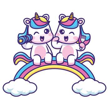 قیمت و خرید استیکر پارچه و لباس مدل dtf طرح یونیکورن کد H15.624 مجموعه 4 عددی