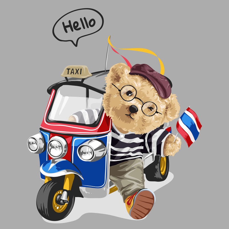 قیمت و خرید استیکر پارچه و لباس مدل dtf طرح تدی کد H20.190 مجموعه 12 عددی