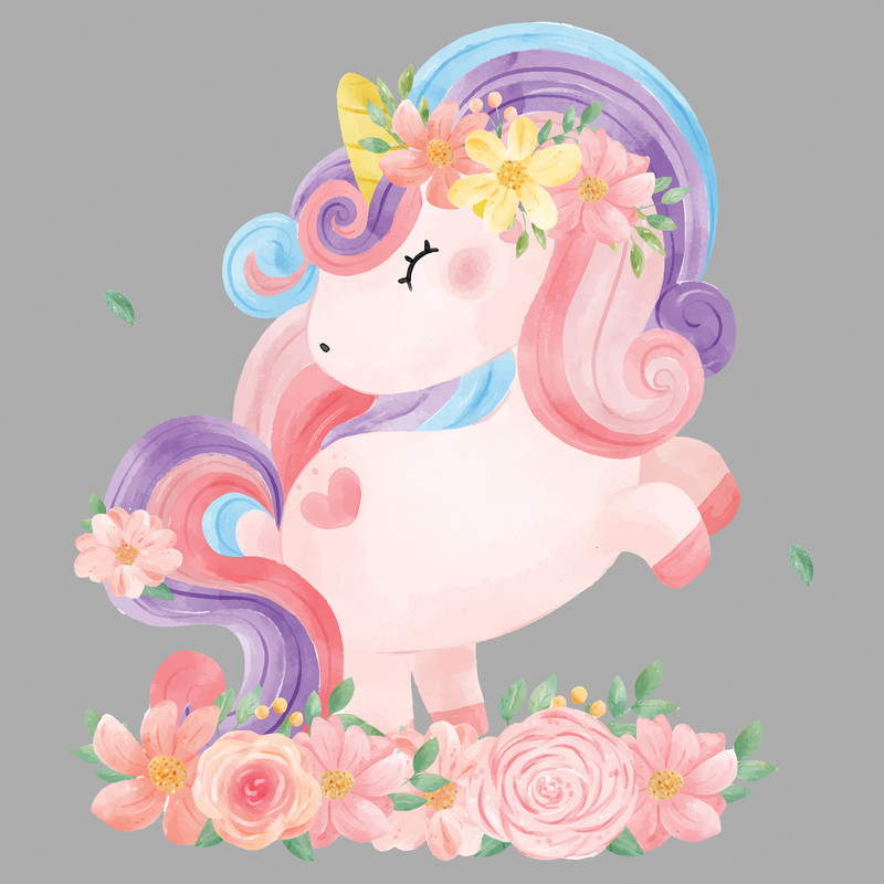 قیمت و خرید استیکر پارچه و لباس مدل dtf طرح یونیکورن کد H20.147 مجموعه 6 عددی