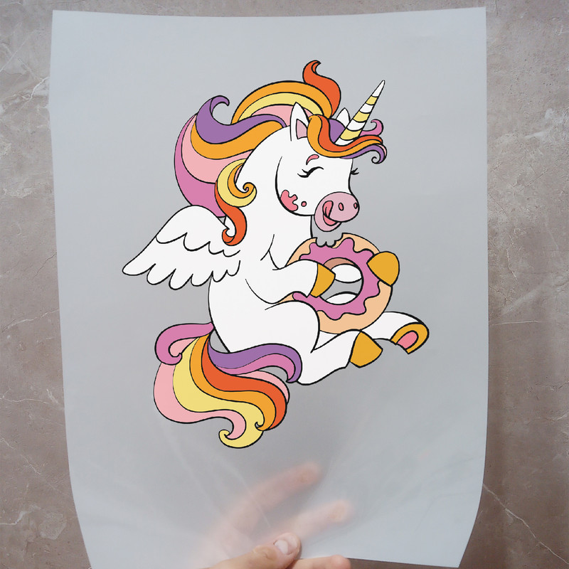 قیمت و خرید استیکر پارچه و لباس مدل dtf طرح یونیکورن کد H20.810 مجموعه 3 عددی