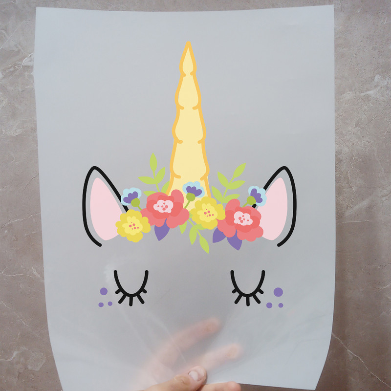 قیمت و خرید استیکر پارچه و لباس مدل dtf طرح یونیکورن کد H15.60 مجموعه 4 عددی