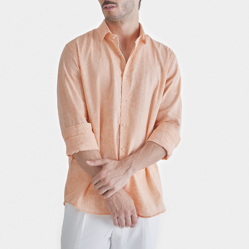 قیمت و خرید پیراهن آستین بلند مردانه کروم مدل لینن 2410138