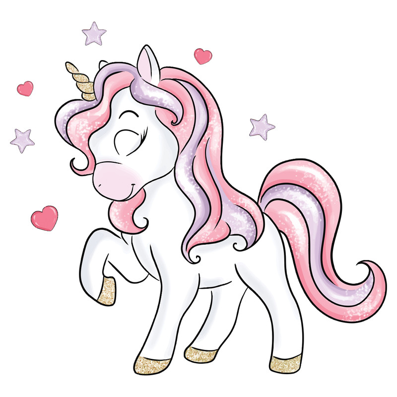 قیمت و خرید استیکر پارچه و لباس مدل dtf طرح یونیکورن کد H15.413 مجموعه 4 عددی