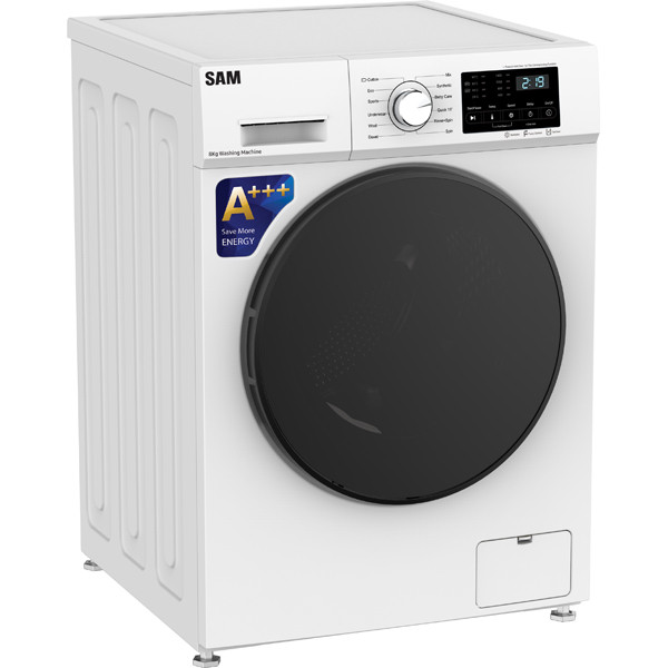 قیمت و خرید ماشین لباسشویی سام مدل UN-Q1435/W ظرفیت 8 کیلوگرم