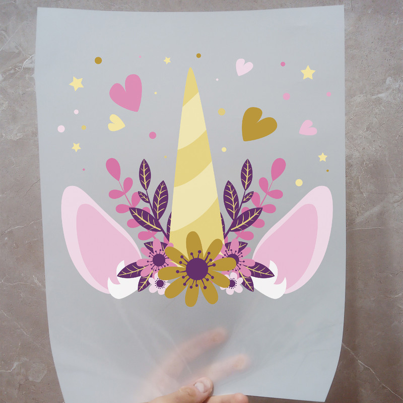 قیمت و خرید استیکر پارچه و لباس مدل dtf طرح یونیکورن کد H20.12 مجموعه 6 عددی