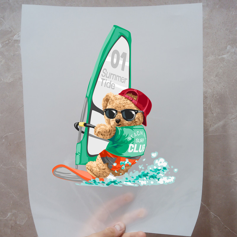 قیمت و خرید استیکر پارچه و لباس مدل dtf طرح تدی کد H20.163 مجموعه 3 عددی