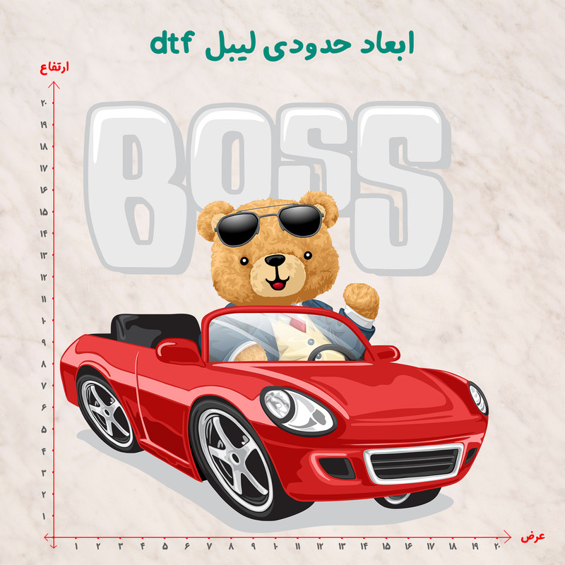 قیمت و خرید استیکر پارچه و لباس مدل dtf طرح تدی کد H20.96 مجموعه 3 عددی