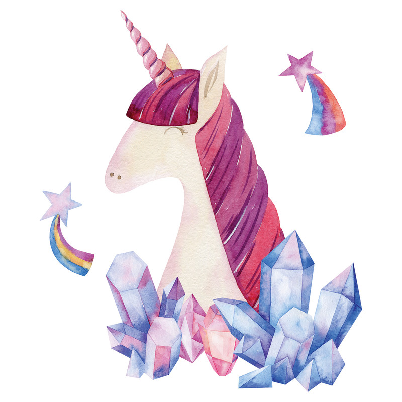 قیمت و خرید استیکر پارچه و لباس مدل dtf طرح یونیکورن کد H15.541 مجموعه 4 عددی