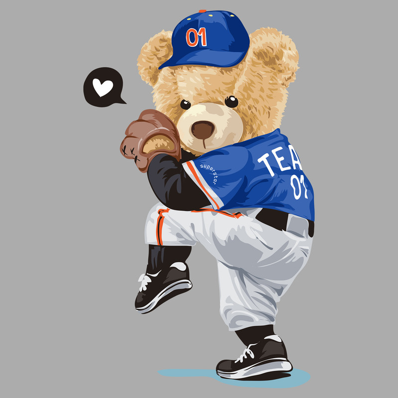 قیمت و خرید استیکر پارچه و لباس مدل dtf طرح تدی کد H20.153 مجموعه 3 عددی