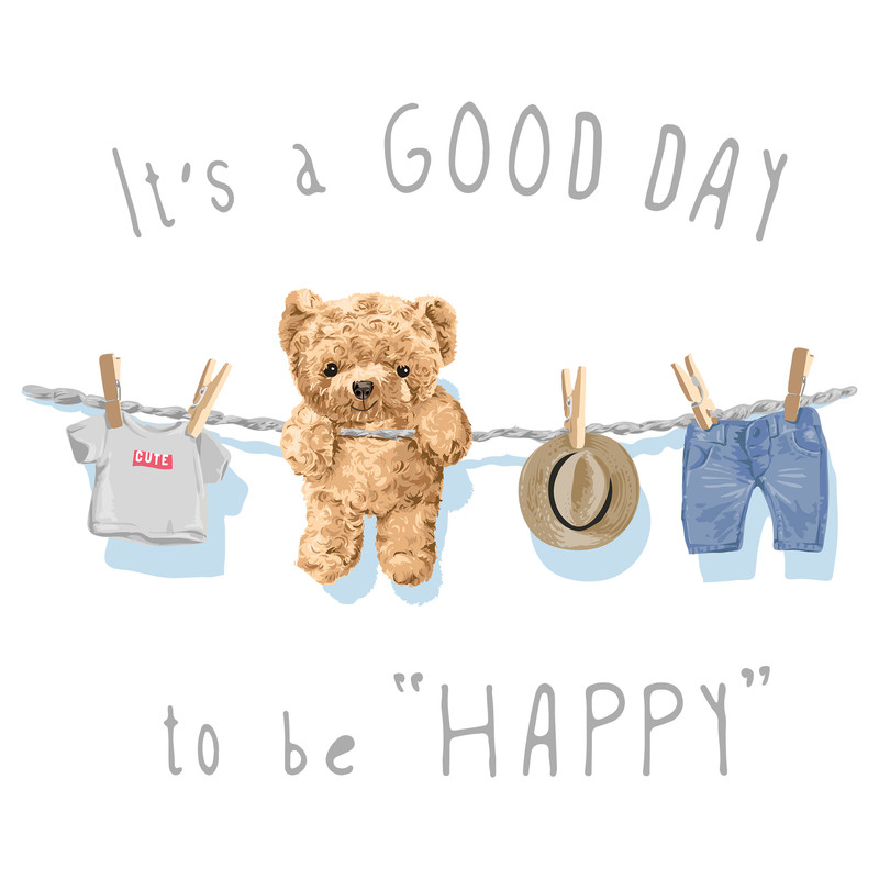 قیمت و خرید استیکر پارچه و لباس مدل dtf طرح تدی کد H20.116 مجموعه 3 عددی