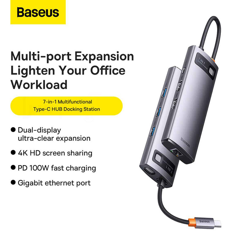 قیمت و خرید هاب 7 پورت USB-C بیسوس مدل Multi Expansion WKWG040113
