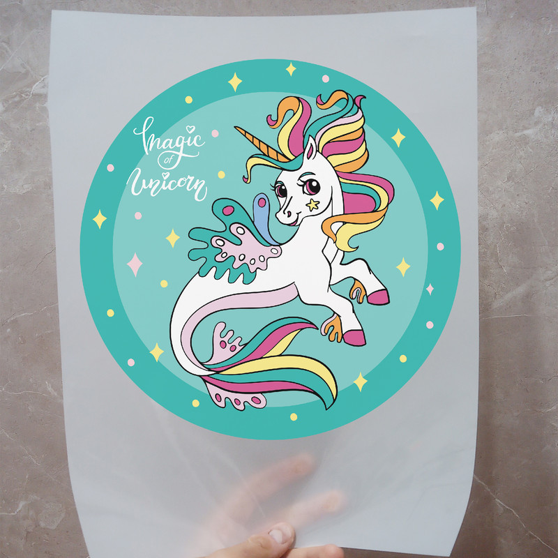 قیمت و خرید استیکر پارچه و لباس مدل dtf طرح یونیکورن کد H20.270 مجموعه 3 عددی