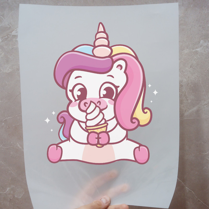 قیمت و خرید استیکر پارچه و لباس مدل dtf طرح یونیکورن کد H20.471 مجموعه 3 عددی