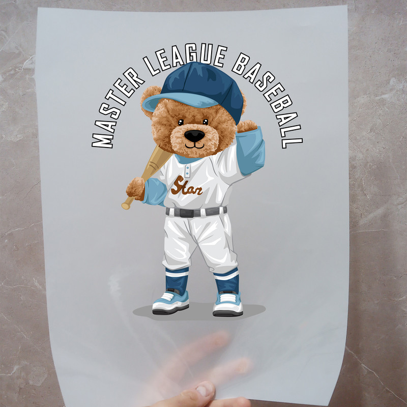 قیمت و خرید استیکر پارچه و لباس مدل dtf طرح تدی کد H15.65 مجموعه 4 عددی