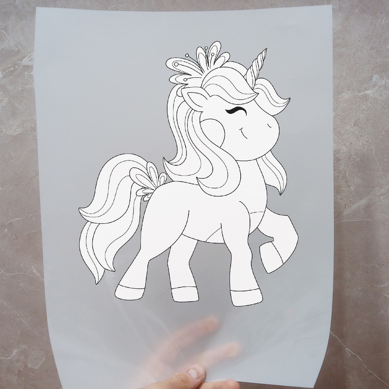 قیمت و خرید استیکر پارچه و لباس مدل dtf طرح یونیکورن کد H15.1052 مجموعه 4 عددی