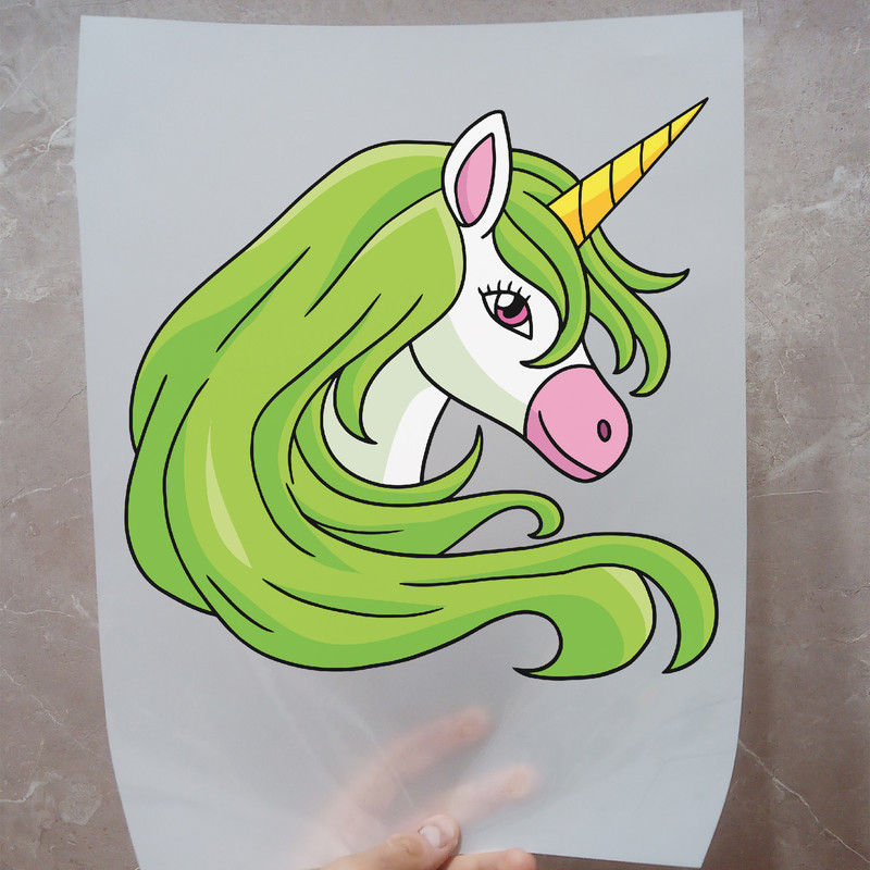 قیمت و خرید استیکر پارچه و لباس مدل dtf طرح یونیکورن کد H15.295 مجموعه 4 عددی