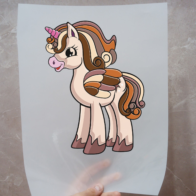 قیمت و خرید استیکر پارچه و لباس مدل dtf طرح یونیکورن کد H20.743 مجموعه 3 عددی