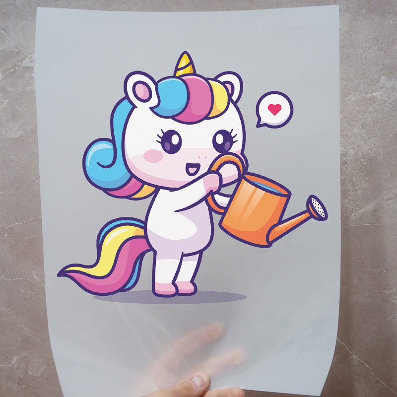 قیمت و خرید استیکر پارچه و لباس مدل dtf طرح یونیکورن کد H15.912 مجموعه 4 عددی