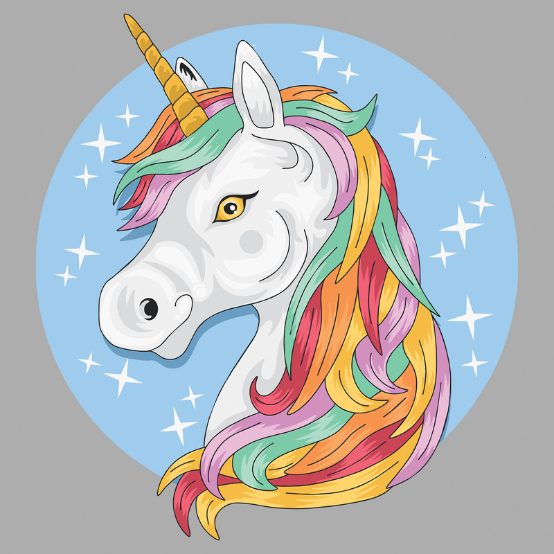 قیمت و خرید استیکر پارچه و لباس مدل dtf طرح یونیکورن کد H15.449 مجموعه 12 عددی