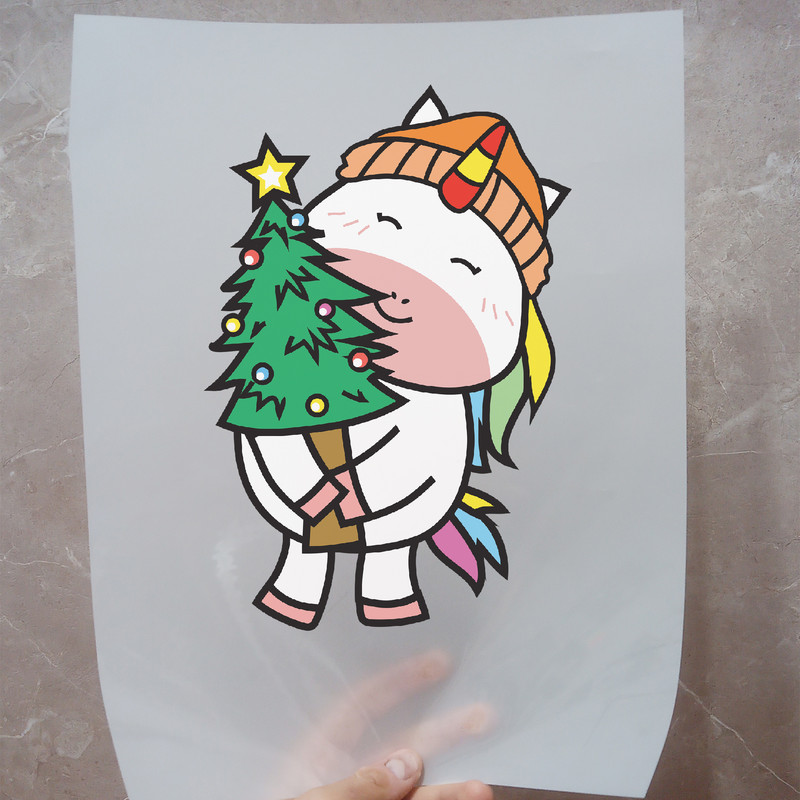 قیمت و خرید استیکر پارچه و لباس مدل dtf طرح یونیکورن کد H15.758 مجموعه 4 عددی