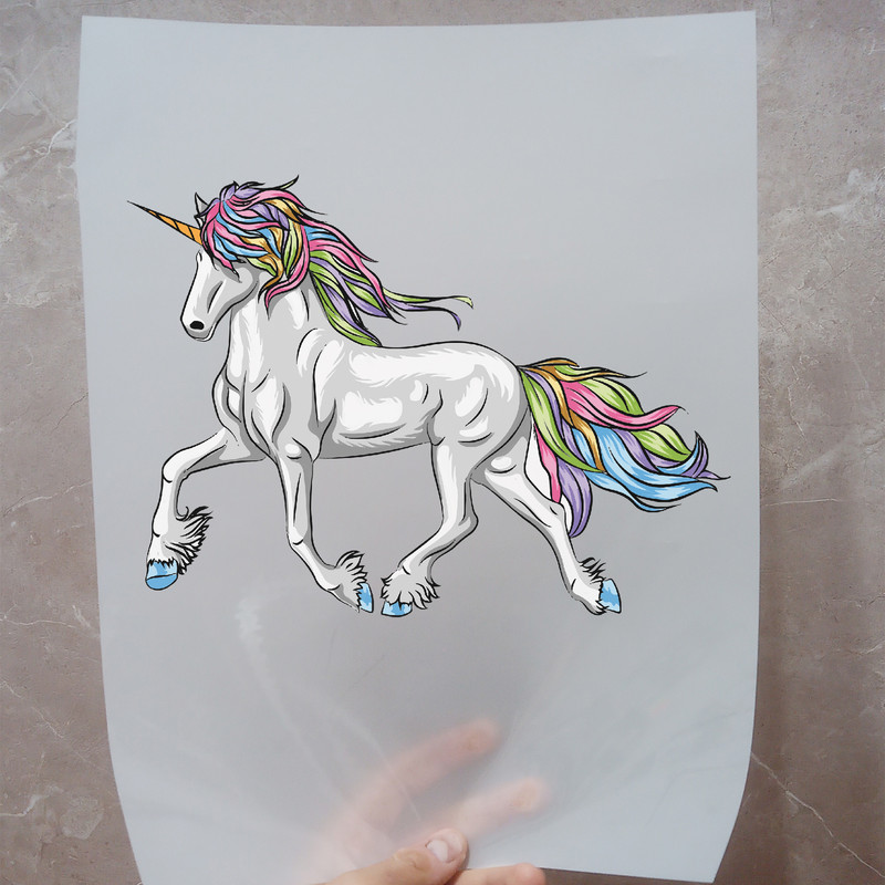 قیمت و خرید استیکر پارچه و لباس مدل dtf طرح یونیکورن کد H20.286 مجموعه 6 عددی