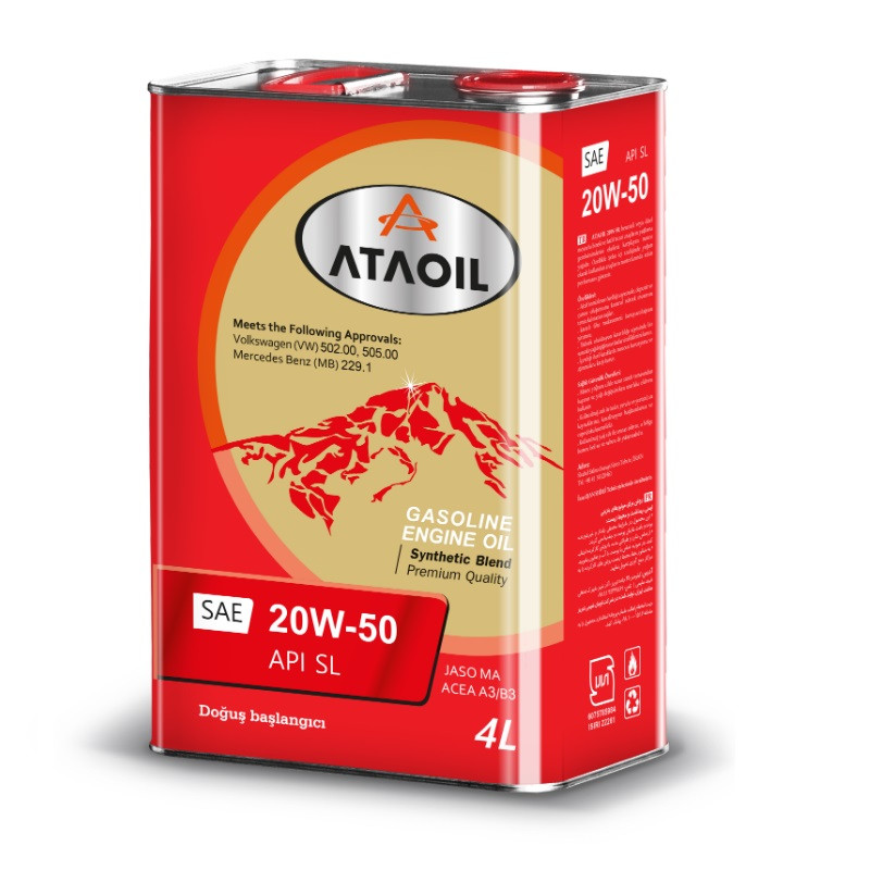 قیمت و خرید روغن موتور بنزینی آتا اویل مدل 20w-50 sl حجم 4 لیتر