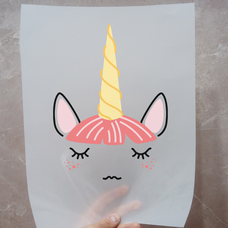 قیمت و خرید استیکر پارچه و لباس مدل dtf طرح یونیکورن کد H15.56 مجموعه 4 عددی