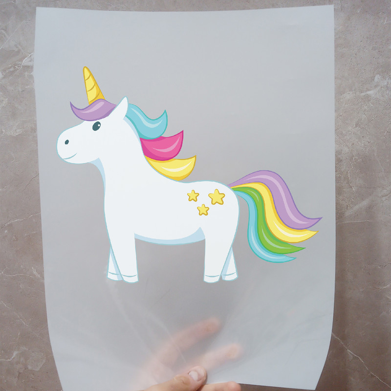 قیمت و خرید استیکر پارچه و لباس مدل dtf طرح یونیکورن کد H15.859 مجموعه 4 عددی