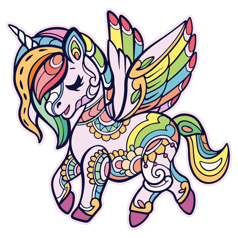 قیمت و خرید استیکر پارچه و لباس مدل dtf طرح یونیکورن کد H20.181 مجموعه 6 عددی