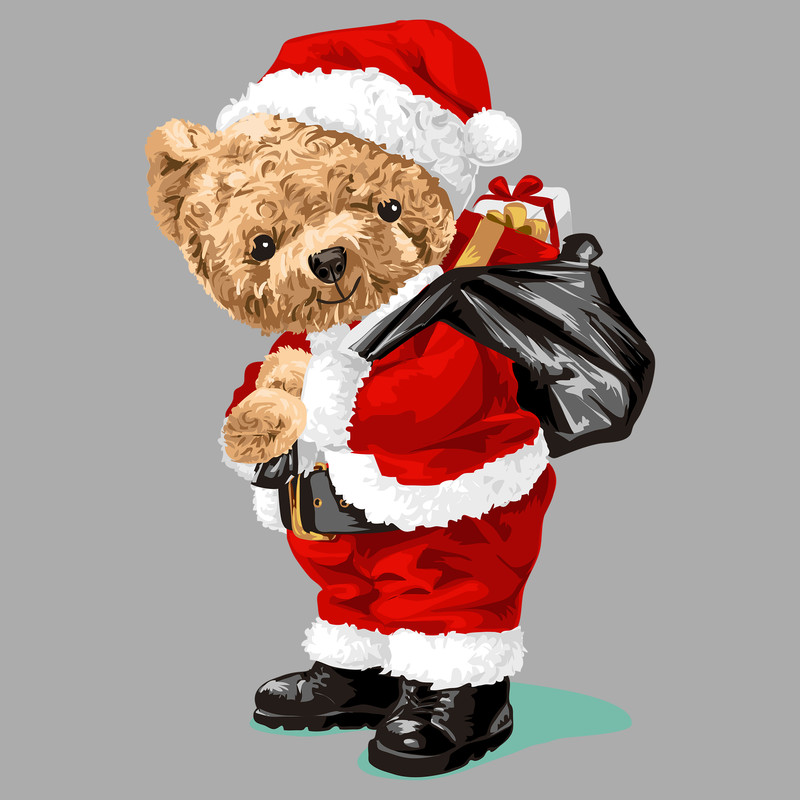 قیمت و خرید استیکر پارچه و لباس مدل dtf طرح تدی کد H15.199 مجموعه 4 عددی