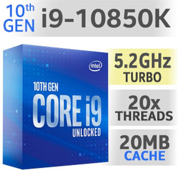 قیمت و خرید پردازنده مرکزی اینتل سری Comet Lake مدل Core i9-10850K BOX