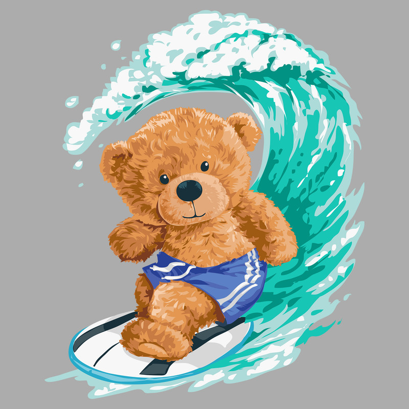 قیمت و خرید استیکر پارچه و لباس مدل dtf طرح تدی کد H15.171 مجموعه 4 عددی