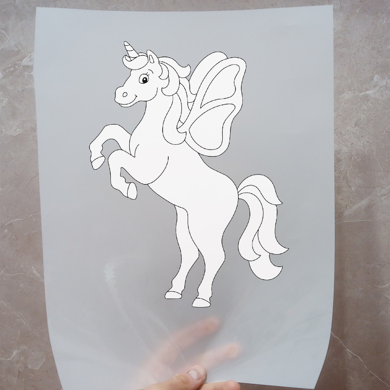 قیمت و خرید استیکر پارچه و لباس مدل dtf طرح یونیکورن کد H15.1075 مجموعه 4 عددی