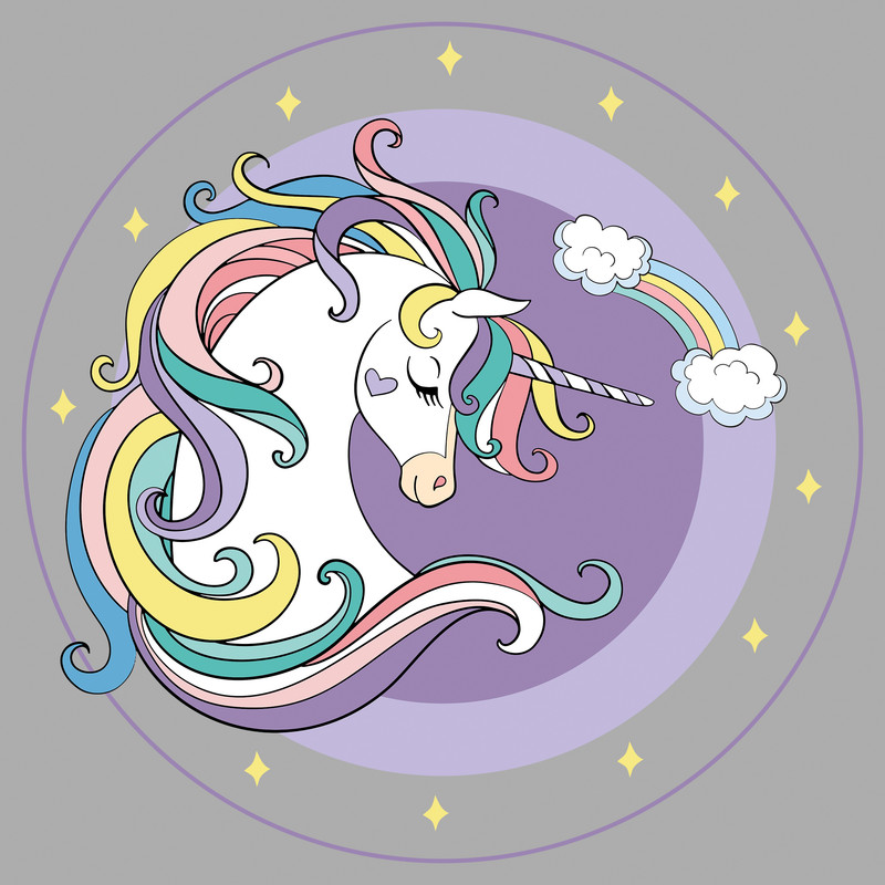 قیمت و خرید استیکر پارچه و لباس مدل dtf طرح یونیکورن کد H20.247 مجموعه 6 عددی