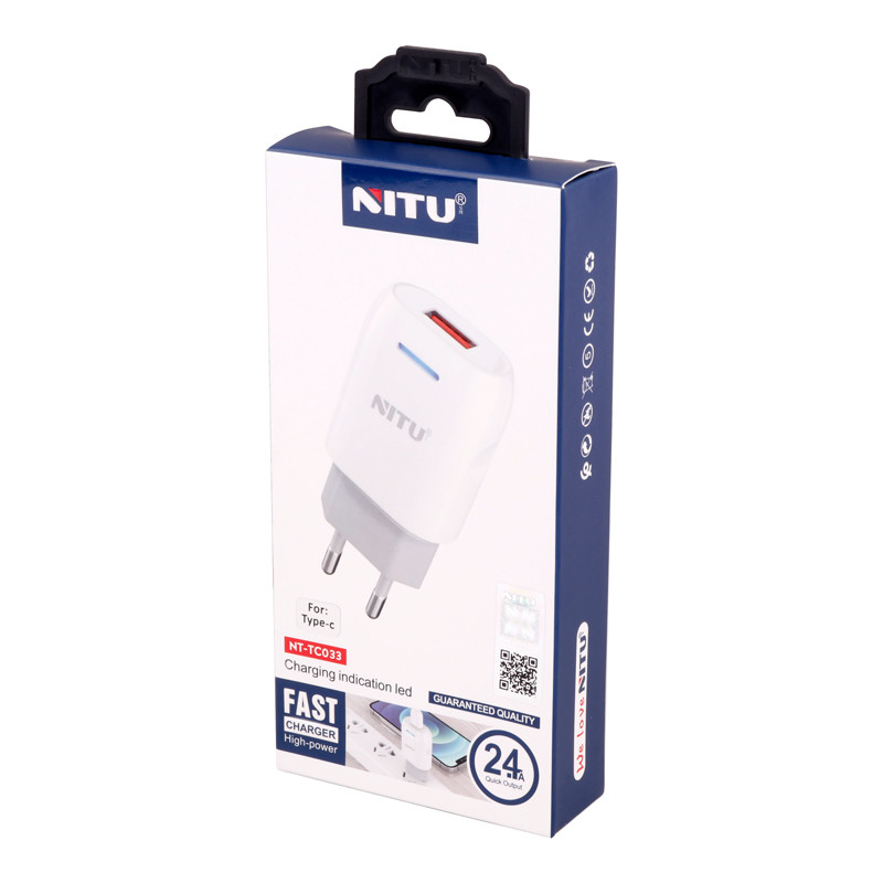 قیمت و خرید شارژر دیواری 12 وات نیتو مدل TC033 به همراه کابل لایتنینگ