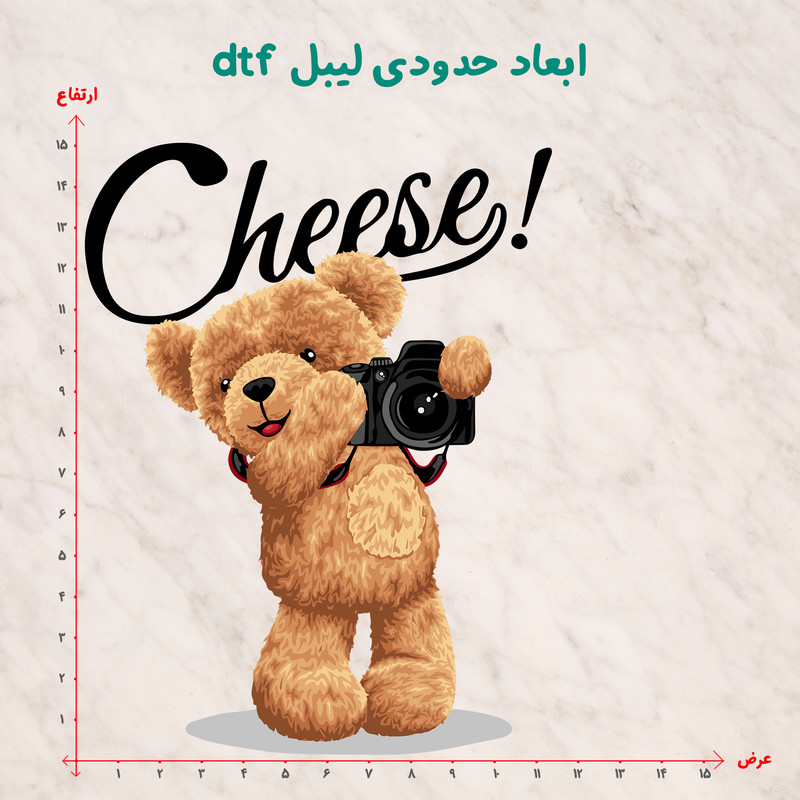 قیمت و خرید استیکر پارچه و لباس مدل dtf طرح تدی کد H15.75 مجموعه 12 عددی