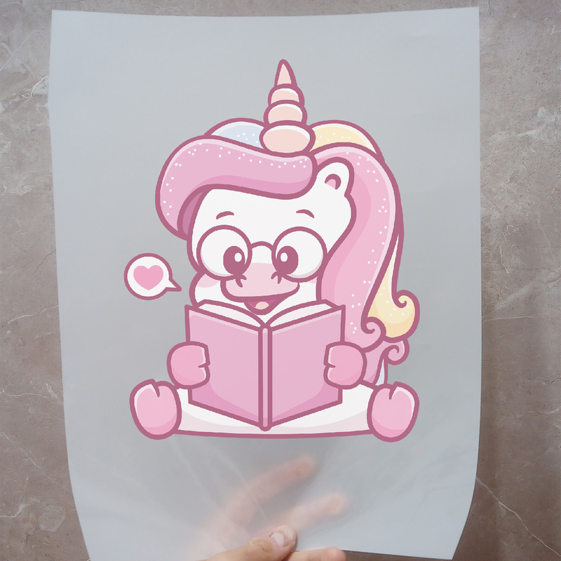 قیمت و خرید استیکر پارچه و لباس مدل dtf طرح یونیکورن کد H15.991 مجموعه 4 عددی