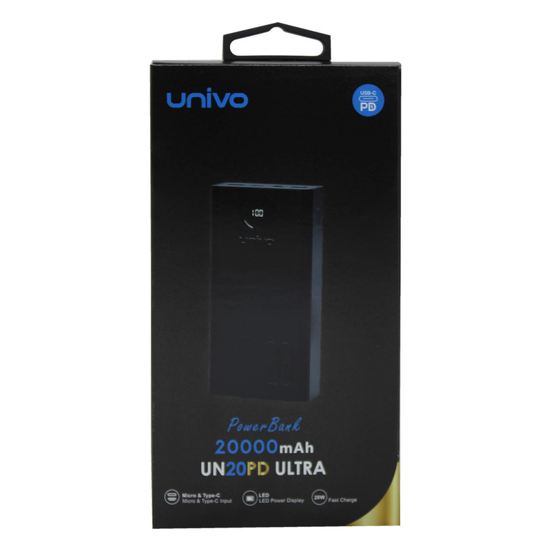 قیمت و خرید پاوربانک یونیوو مدل UN20 PD Ultra ظرفیت 20000 میلی آمپر ساعت