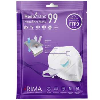 قیمت و خرید ماسک تنفسی ریما مدل سوپاپدار نانو FFP3-N99 بسته 10 عددی