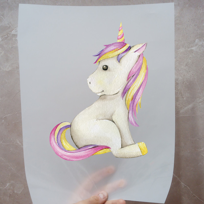 قیمت و خرید استیکر پارچه و لباس مدل dtf طرح یونیکورن کد H20.512 مجموعه 3 عددی